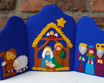 Nativity Scene Star Mary Joseph & Jesus DIY Felt Kit | Etsy