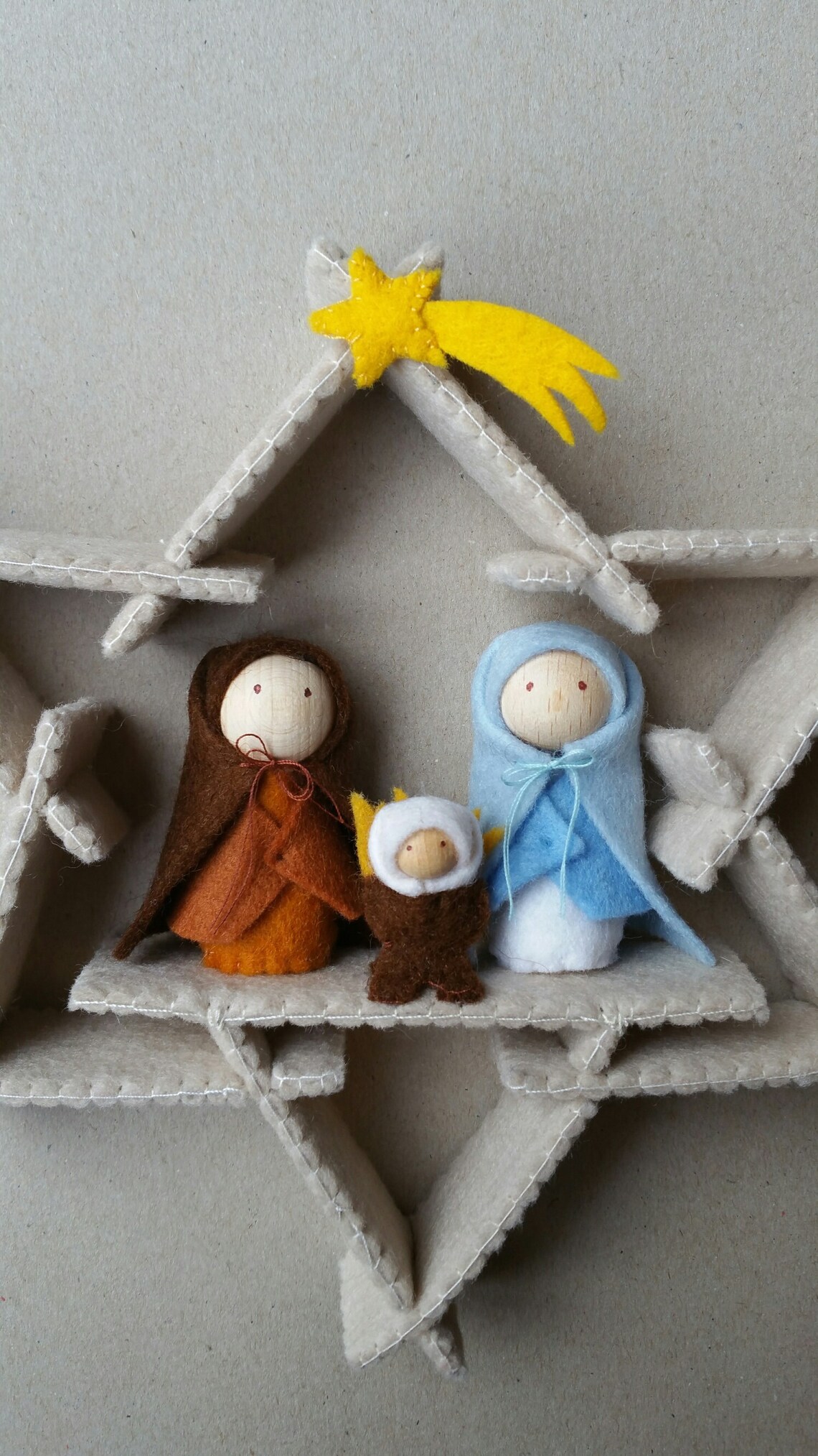Nativity Scene Star Mary Joseph & Jesus DIY Felt Kit - Etsy