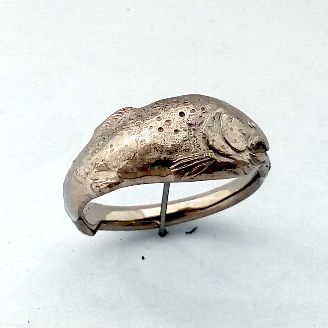 Trout Fish Ring Hand-carved in Hi Detail. Solid 18 K White Gold - Etsy