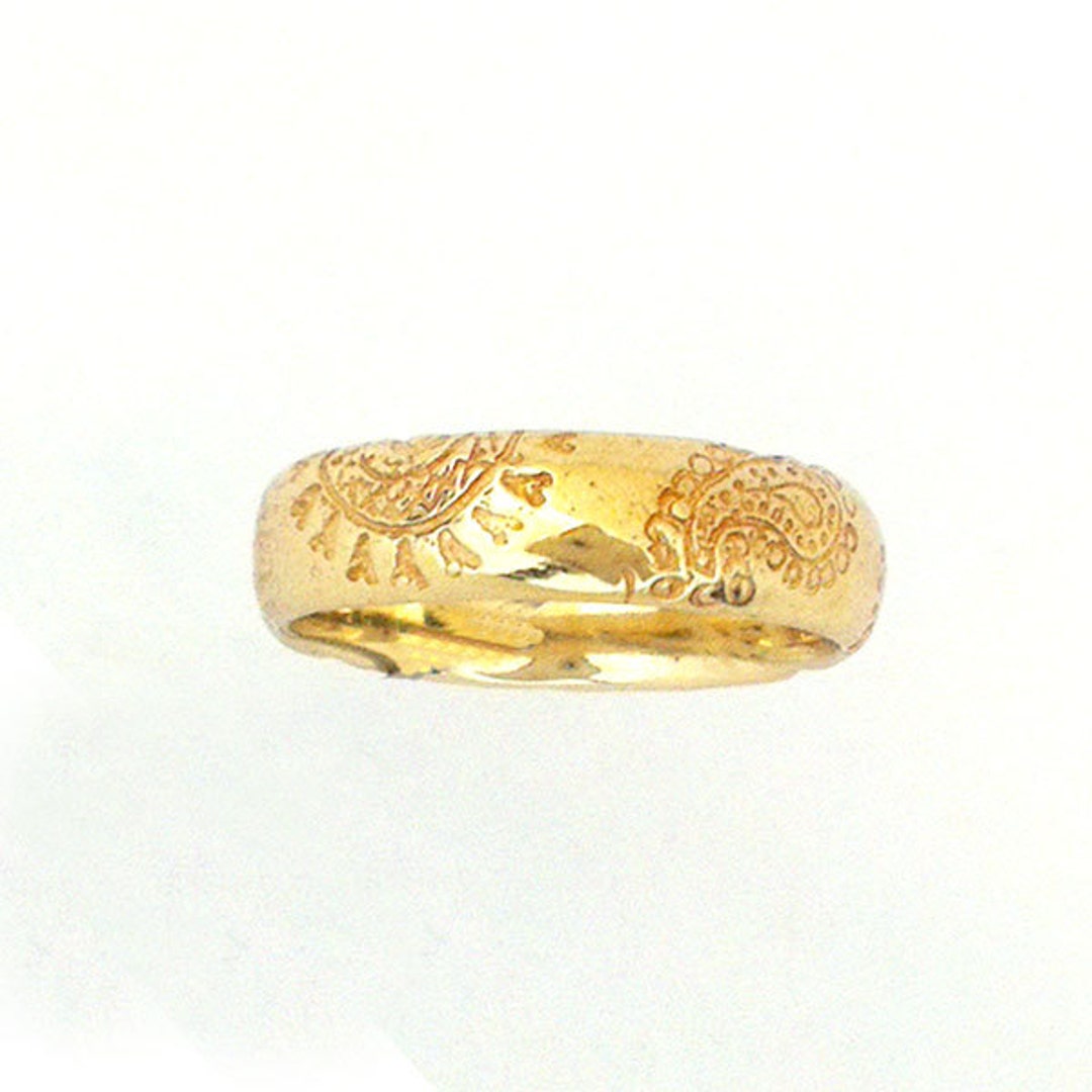 Paisley Band Ring a Detailed Hand Carved Paisley Design Band in Solid 9 ...