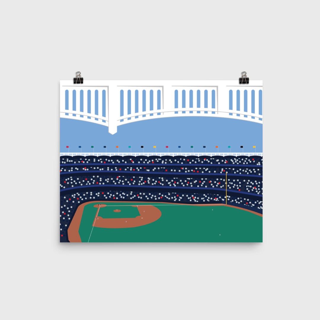 Yankee Stadium Art Print: Minimalist Baseball, New York (unframed) - Etsy