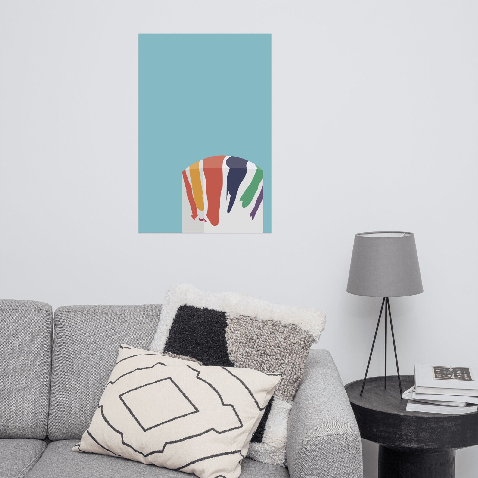 Boston Rainbow Swash Gas Tank Art Print: Minimalist I-93 Decor ...