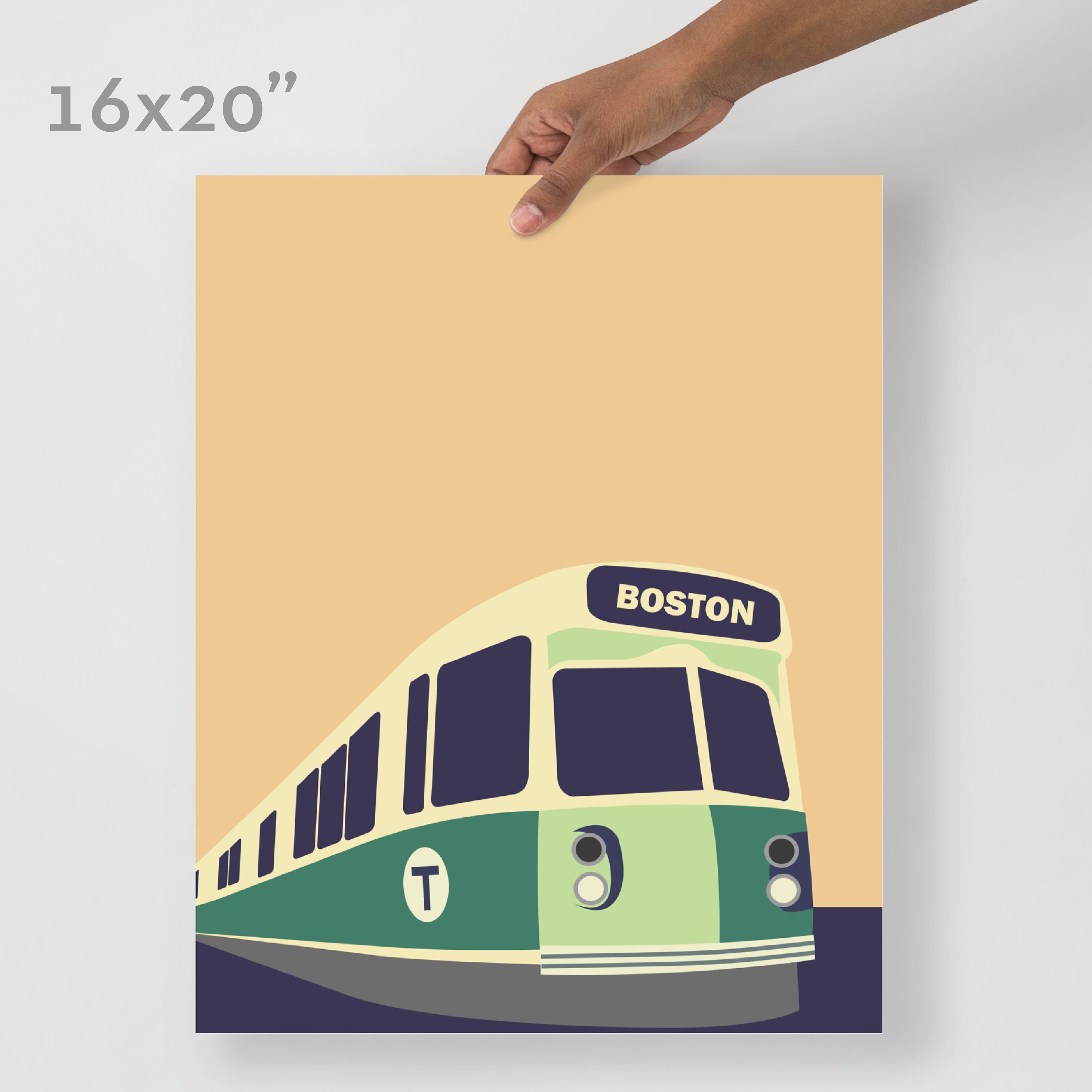 Art Print Boston Green Line Trolley, 8x10, 12x12, 16x20, 18x24, 24x36 ...