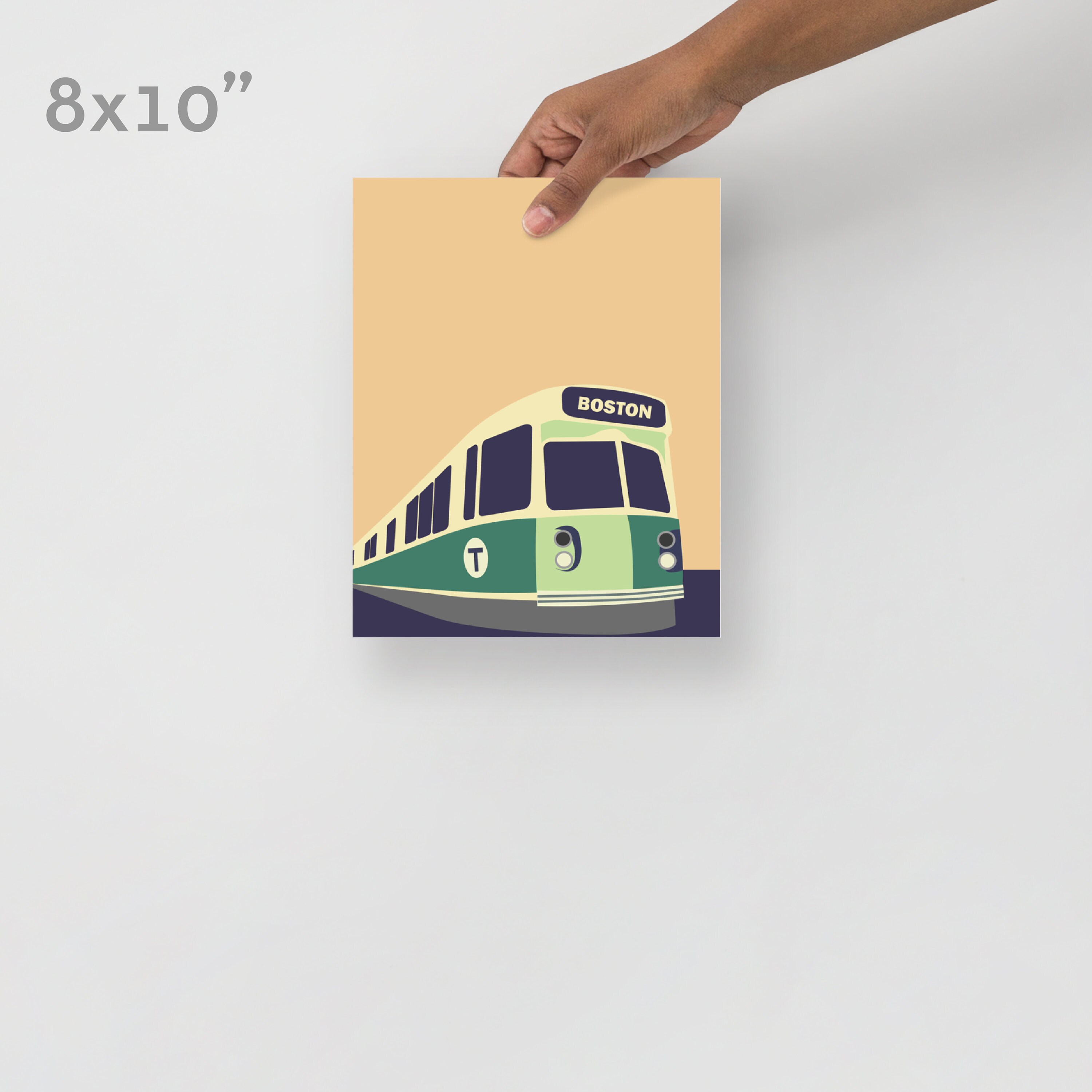 Art Print Boston Green Line Trolley, 8x10, 12x12, 16x20, 18x24, 24x36 ...