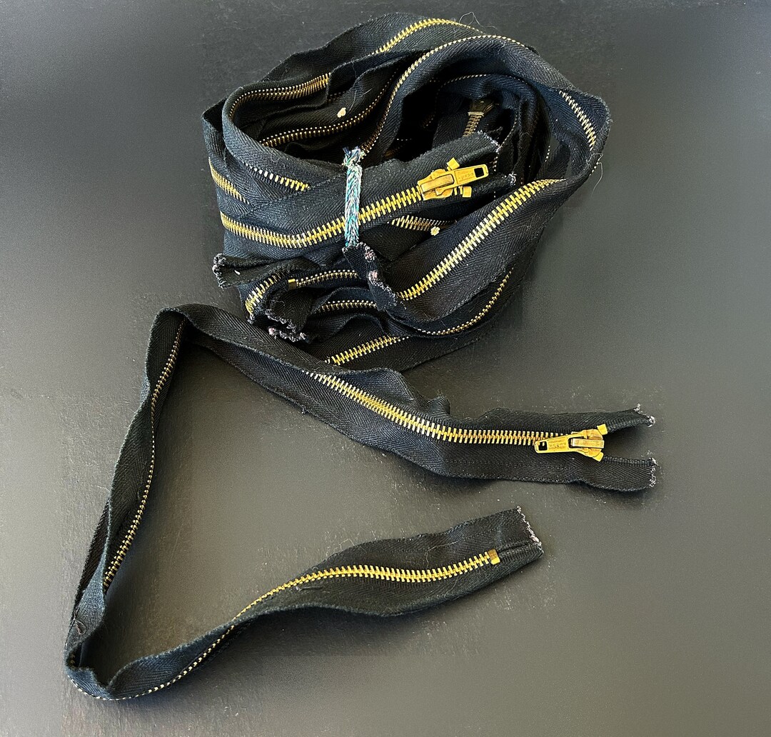 Vintage Zippers Long Cotton Black 80s - Etsy