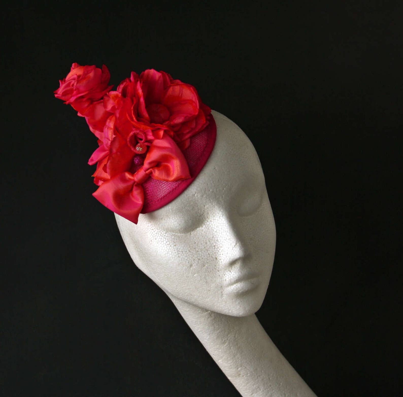 Fuchsia Fascinator, Bridal Head Piece, Wedding Hat, Cocktail Hat, Races ...