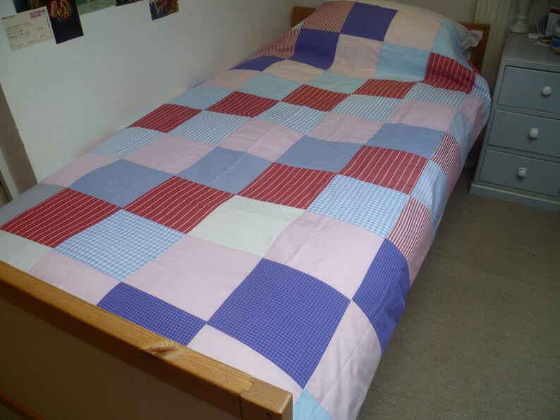 Single Duvet Cover Made From 100% Cotton Upcycled Shirts - Etsy