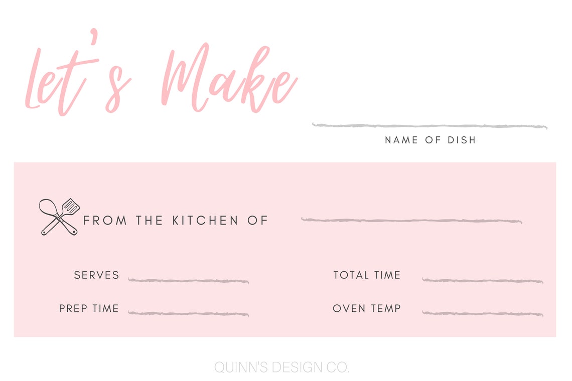 Recipe Card Printables - Etsy