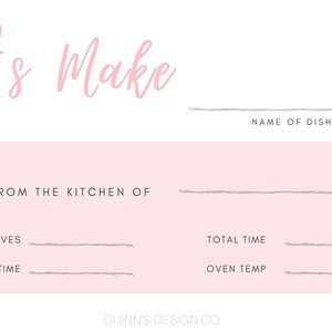 Recipe Card Printables - Etsy