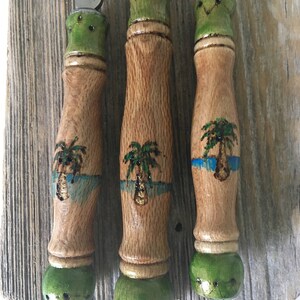 Miniature Palm Trees Unique Wood Green Flatware Set. Restored Upcycled ...