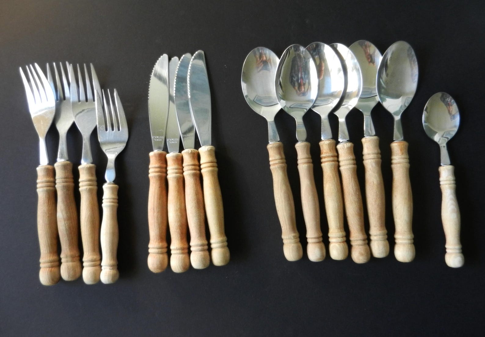 Beach Sea Turtle Wood Silverware Art, Hand Painted Recycled Eco ...