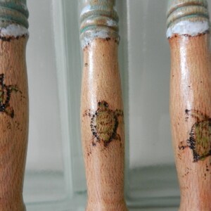 Beach Sea Turtle Wood Silverware Art, Hand Painted Recycled Eco ...
