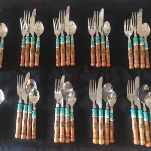 Beach Sea Turtle Wood Silverware Art, Hand Painted Recycled Eco ...