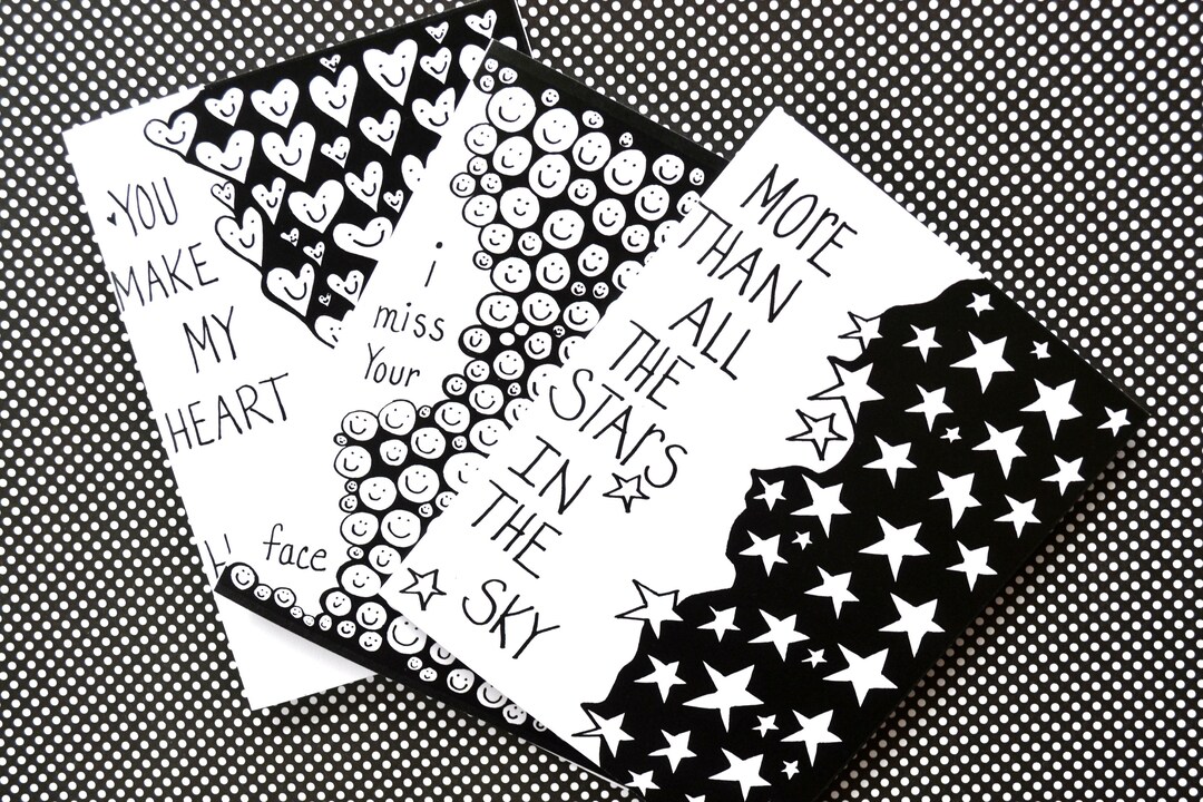 Friendship Cards. Love Cards. Missing You Cards. Set of Three With ...