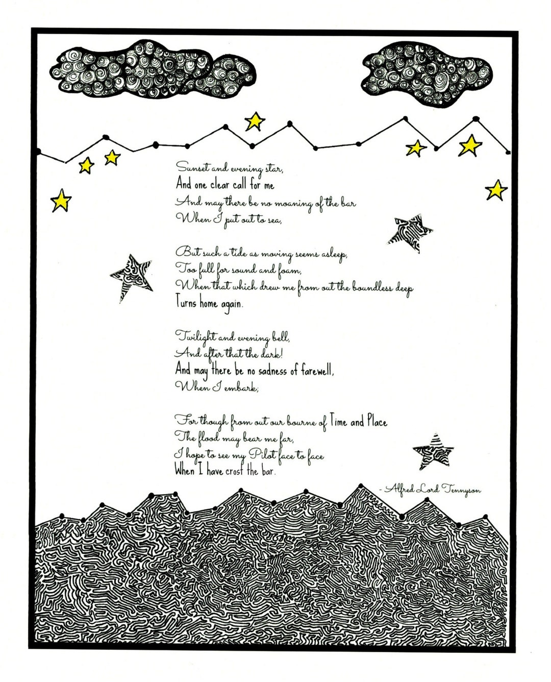 Crossing the Bar. Alfred Lord Tennyson Poem. - Etsy