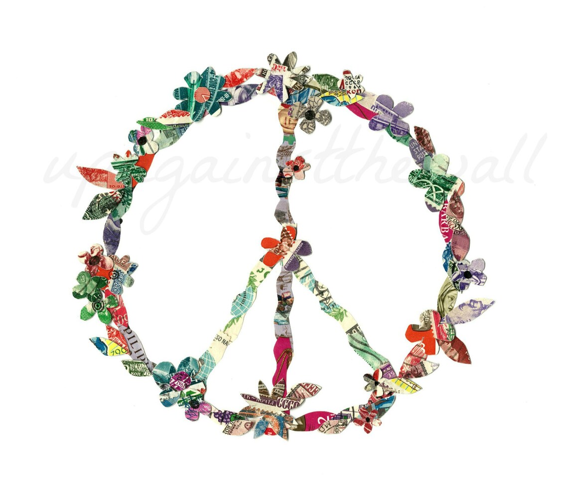 Postage Stamp Peace Sign. Stamps From Around the World. 8x8 | Etsy