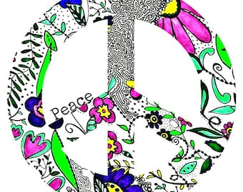 Peace Sign Magnet - Etsy