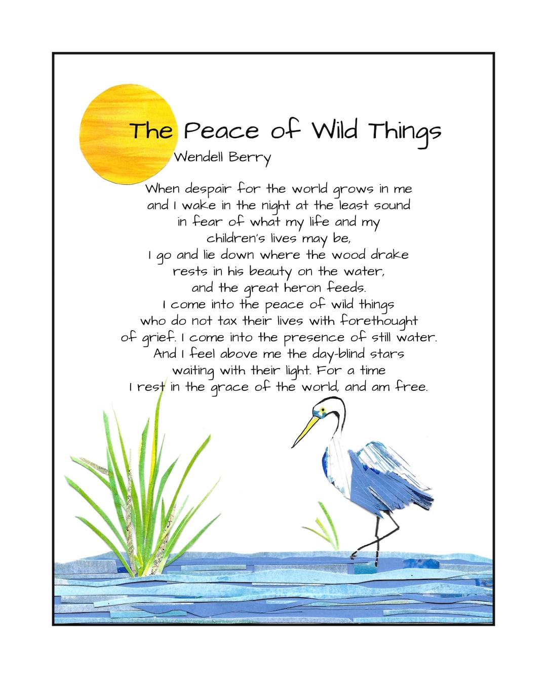 The Peace of Wild Things. Wendell Berry. 8x10 Print - Etsy