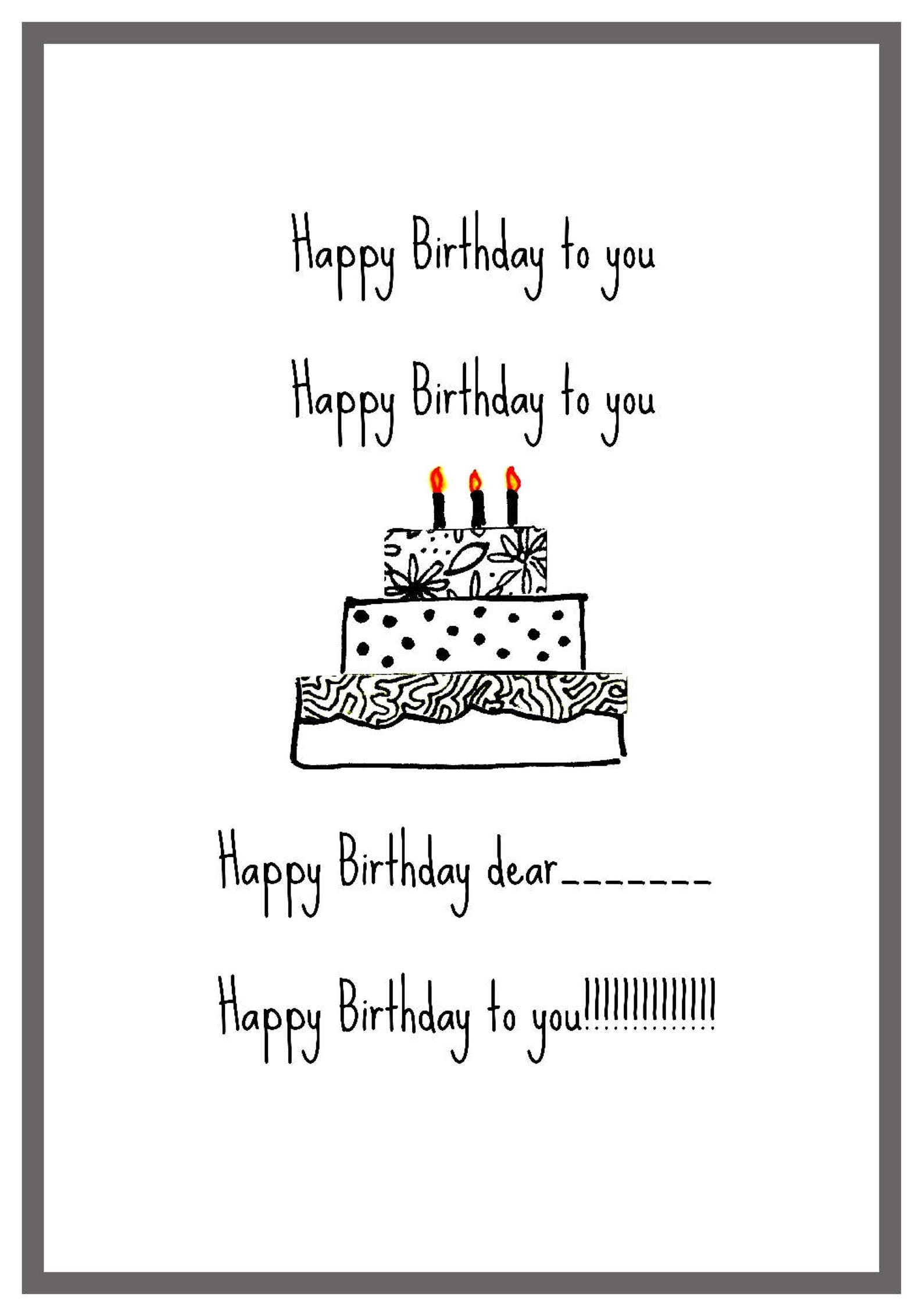 Happy Birthday Card. Fill in the Blank - Etsy