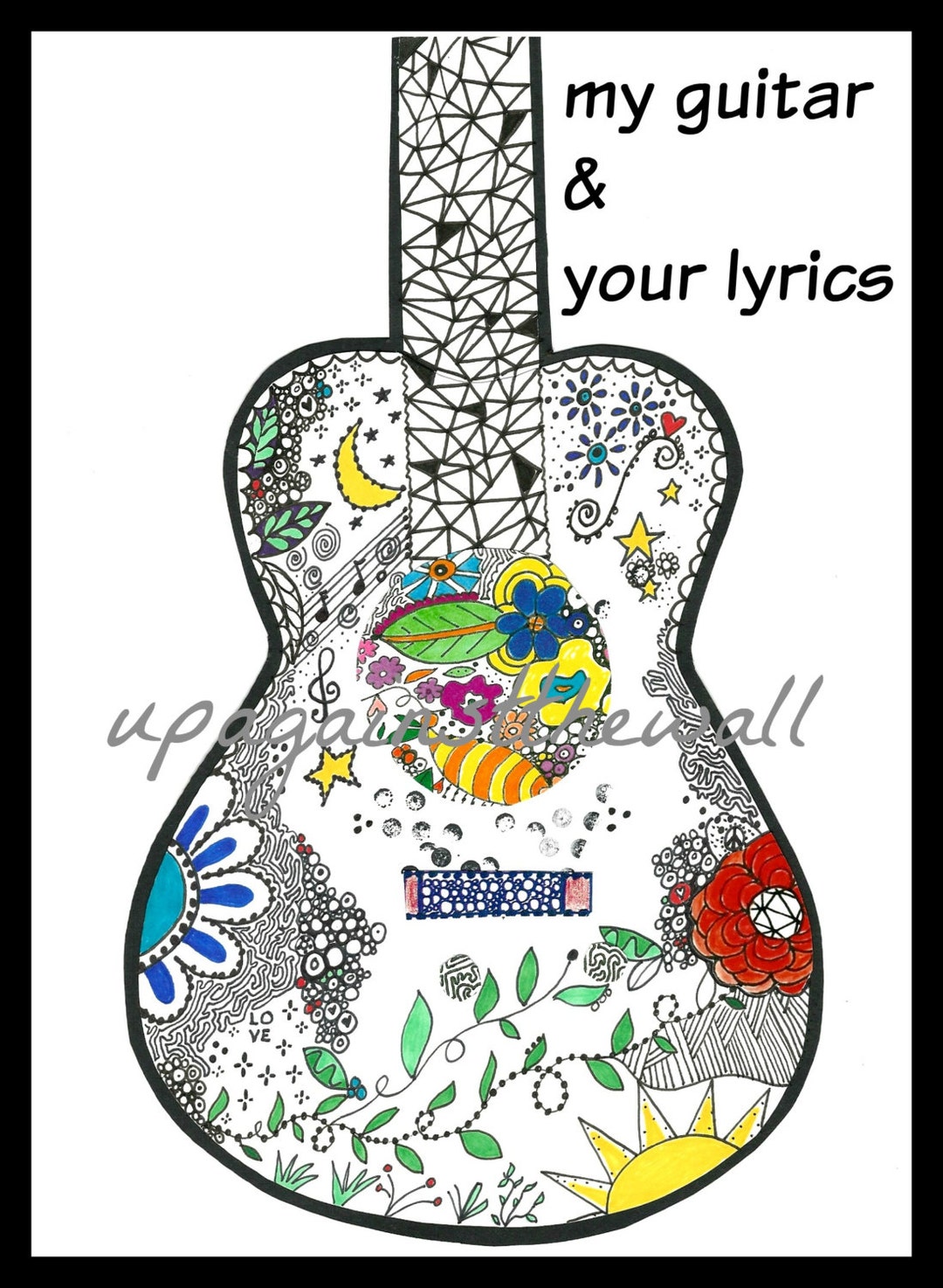 Custom Lyrics Guitar Art Print, Personalized Song Gift - Etsy