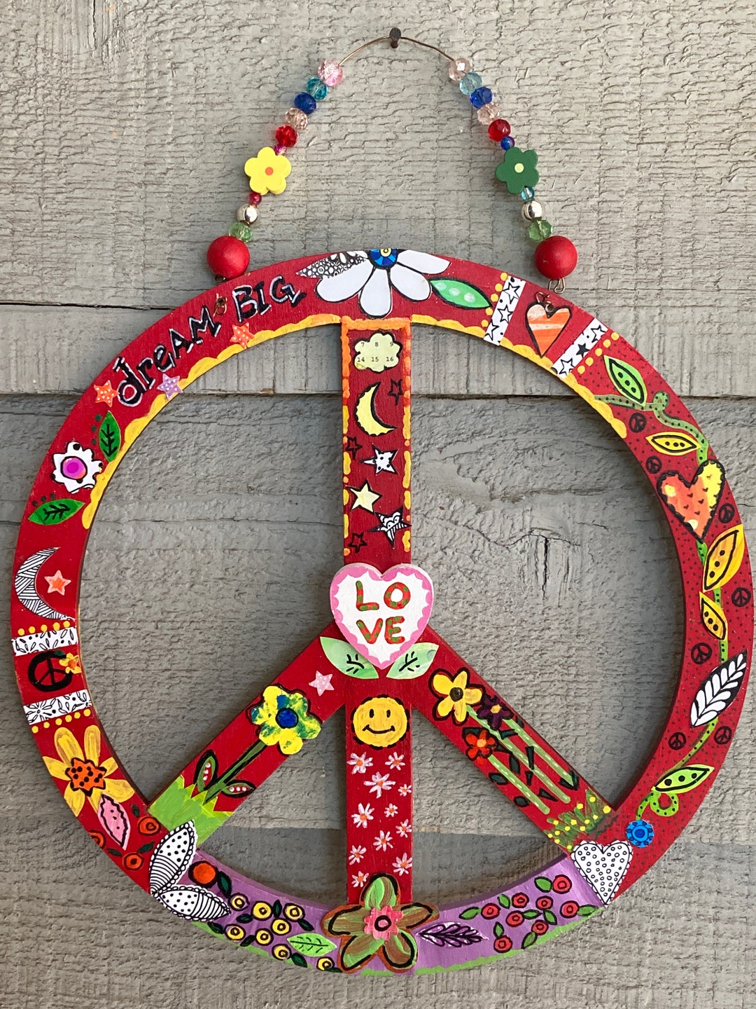 Dream Big Peace Sign. 10x10. Ready to Hang. - Etsy