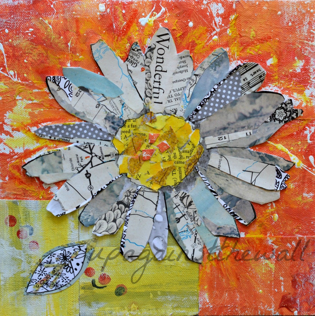 Wonderful Daisy. 8x8 or 5x5 Print of Original Collage - Etsy