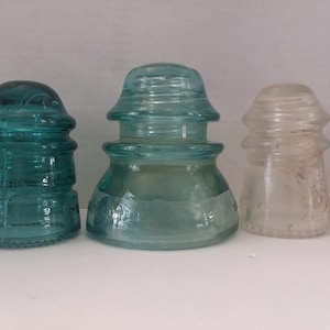 K-438 Three Nice Old Glass Insulators 1/25 - Etsy