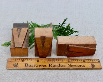 Wooden letter v | Etsy
