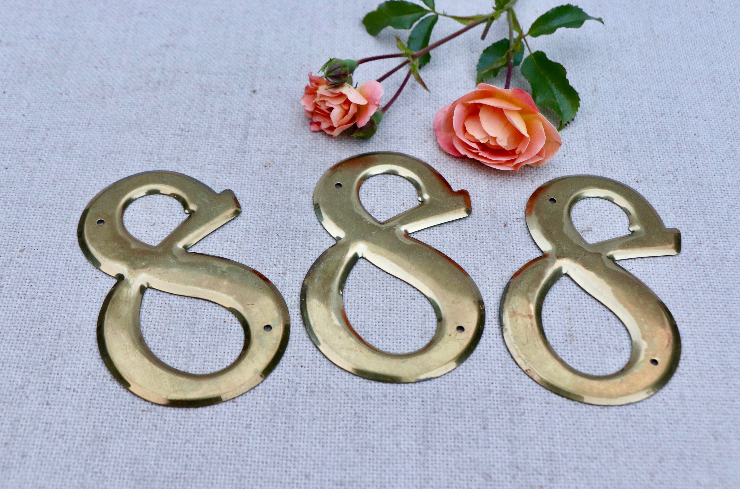 Vintage Brass House Number 8 , Vintage Metal Number Eight - Etsy