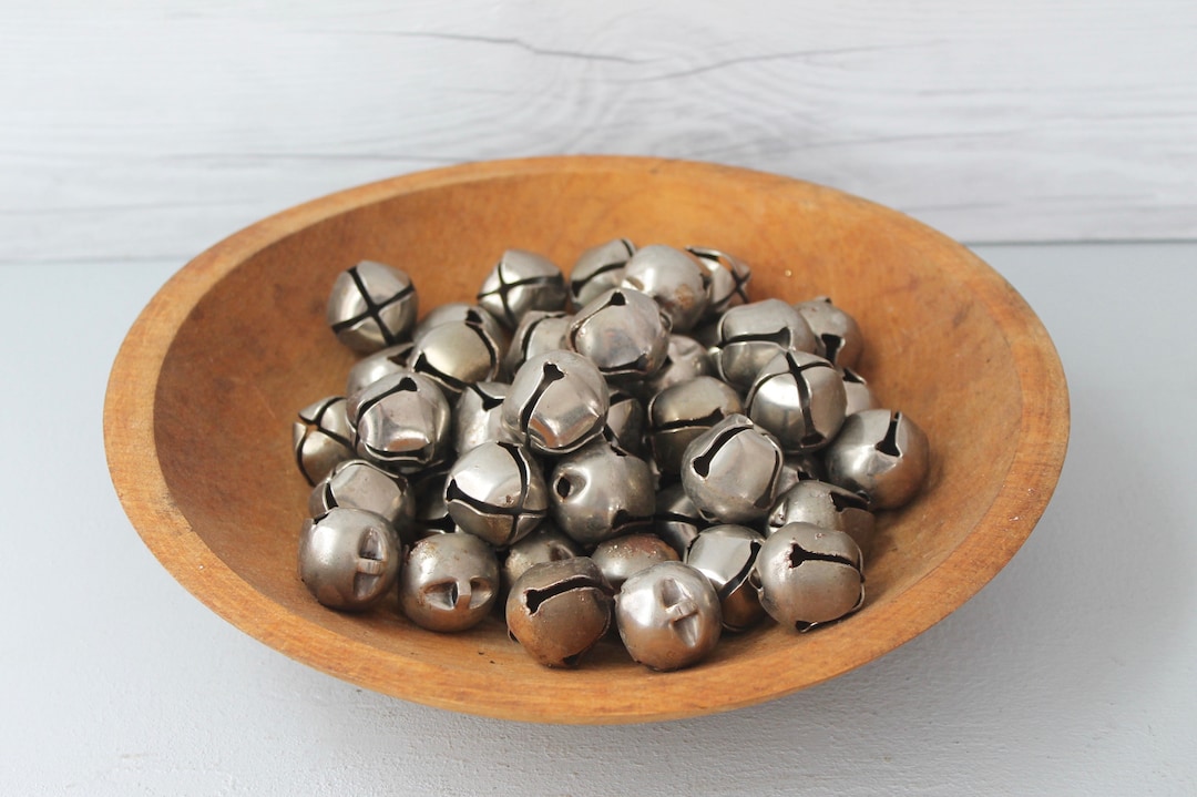 SOLD SEPARATELY - Vintage Medium Size Silver Metal Sleigh Bells With ...