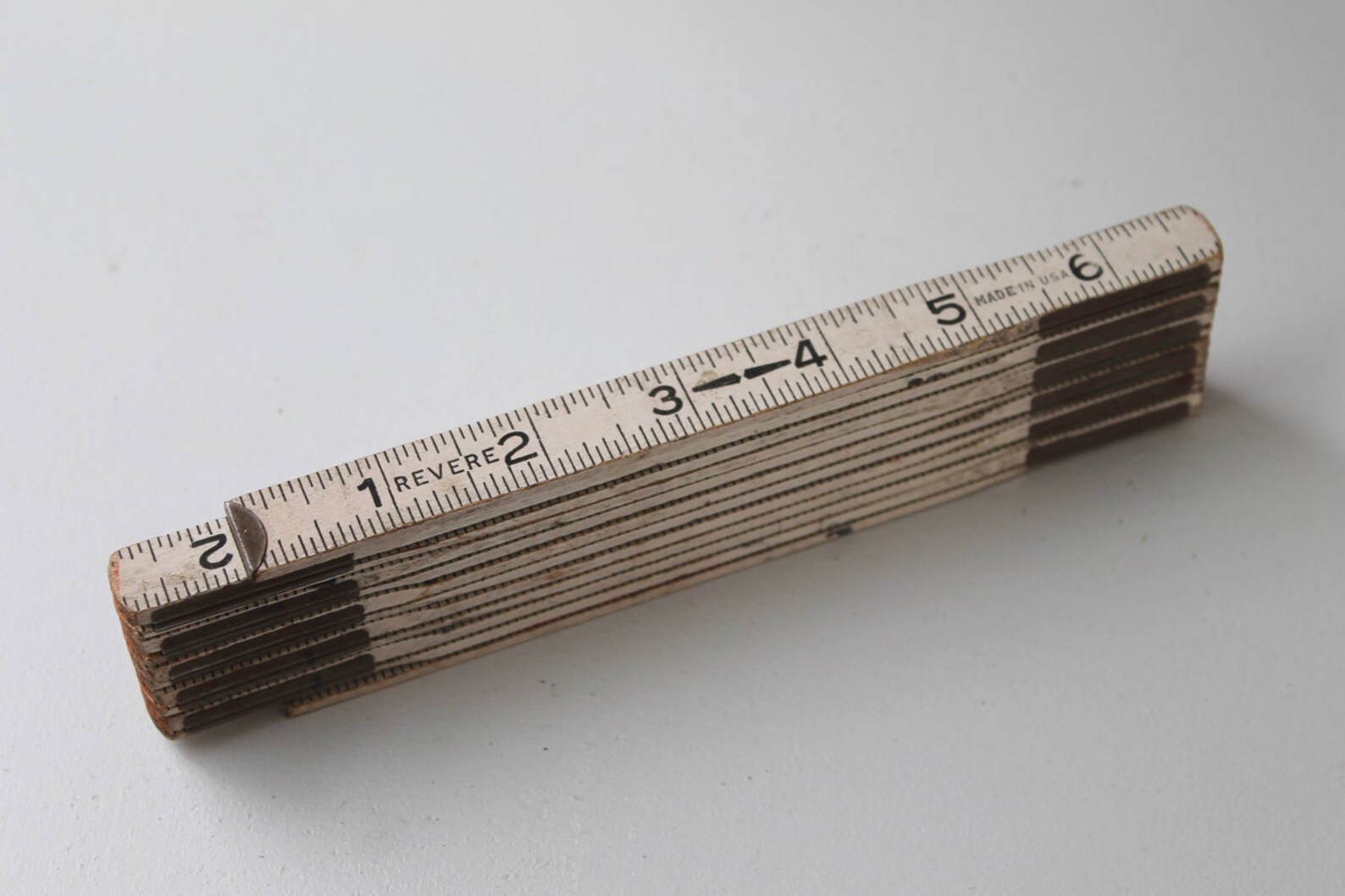 Vintage Revere Wood and Metal Folding Ruler, Vintage White Folding ...