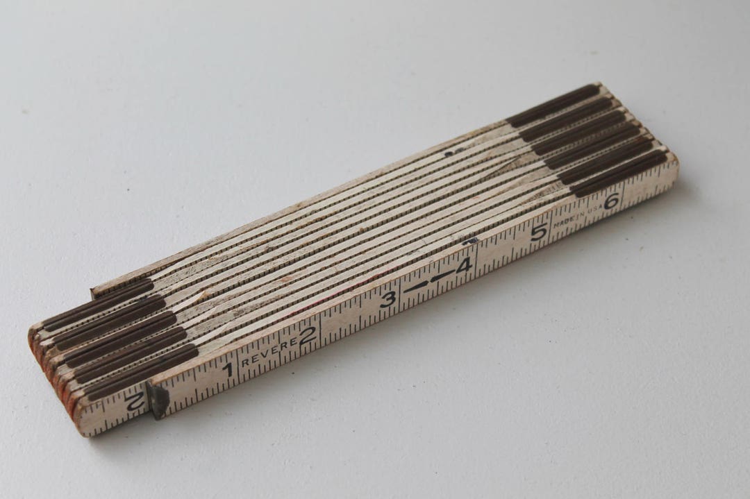 Vintage Revere Wood and Metal Folding Ruler, Vintage White Folding ...
