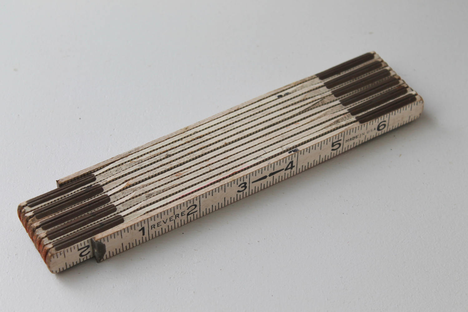 Vintage Revere Wood and Metal Folding Ruler, Vintage White Folding ...