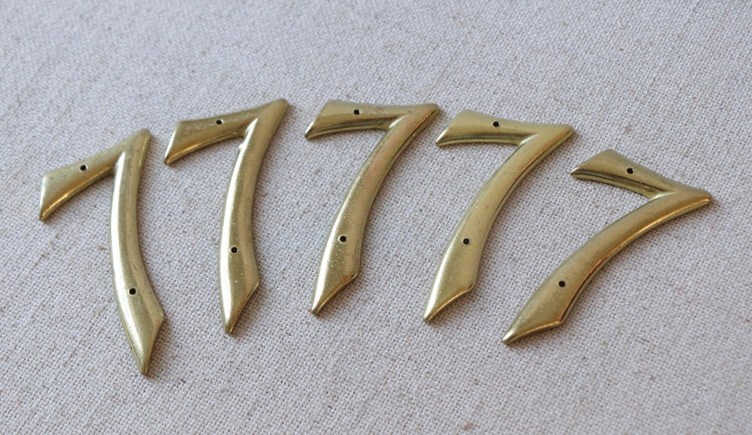 Vintage Solid Brass House Number 7, Vintage Metal Number Seven - Etsy