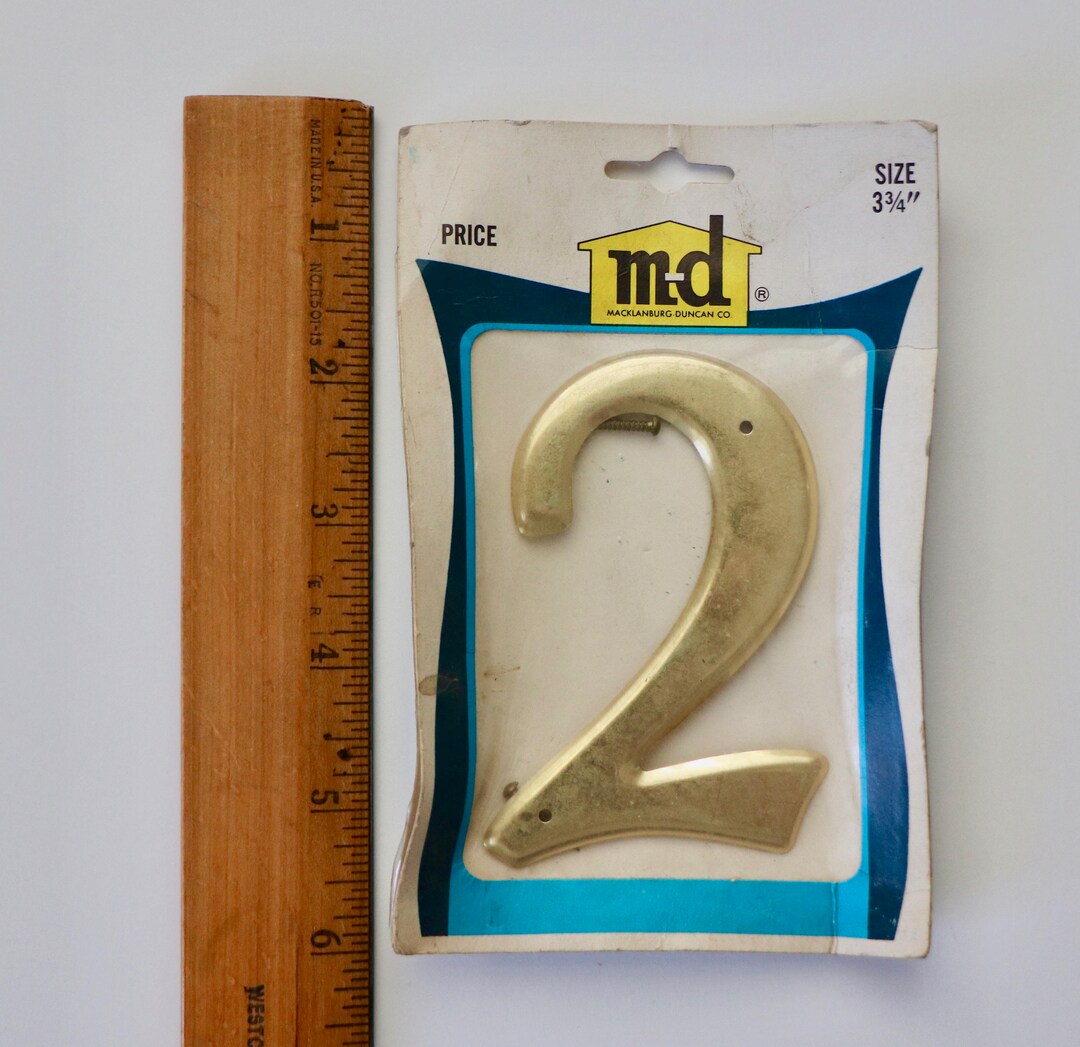 Vintage Lightweight Gold Tone Metal House Number 2, Vintage Metal ...