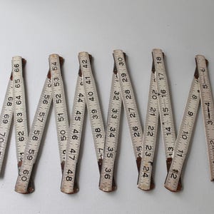 Vintage Revere Wood and Metal Folding Ruler, Vintage White Folding ...