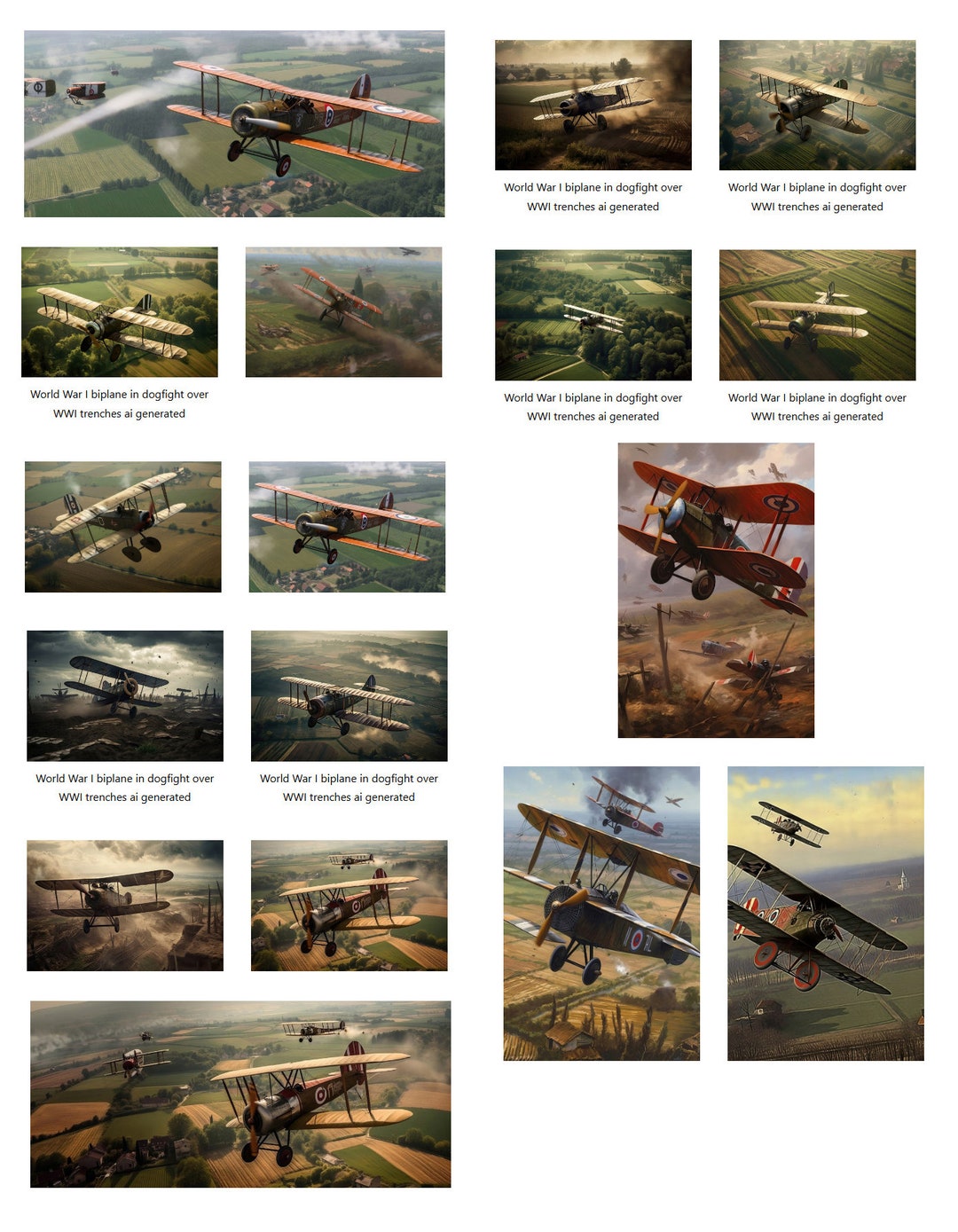 Cascoly Gallery - WWI Biplanes - Royalty Free Images - Etsy