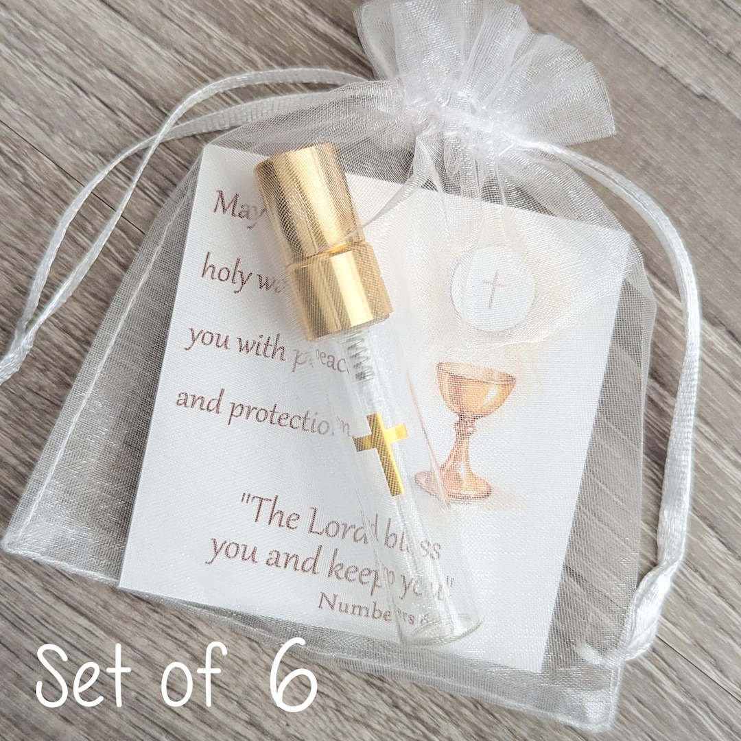 First Communion Favors - Set of 6 Holy Water Spray Bottle With ...