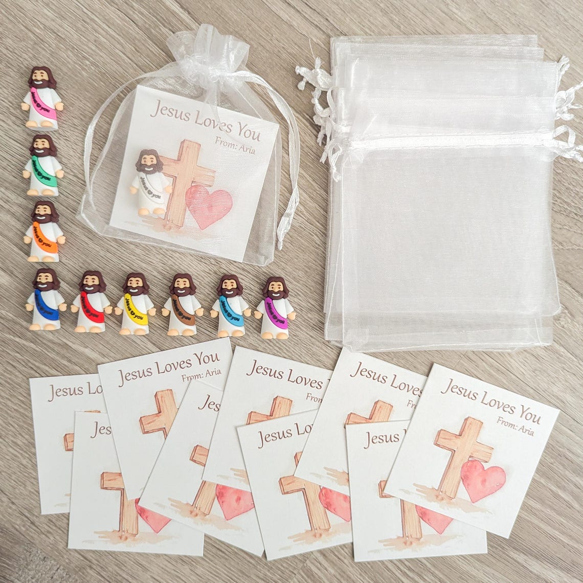 Mini Jesus Set of 10 Gift Set – “jesus Loves You” Card With Cross ...