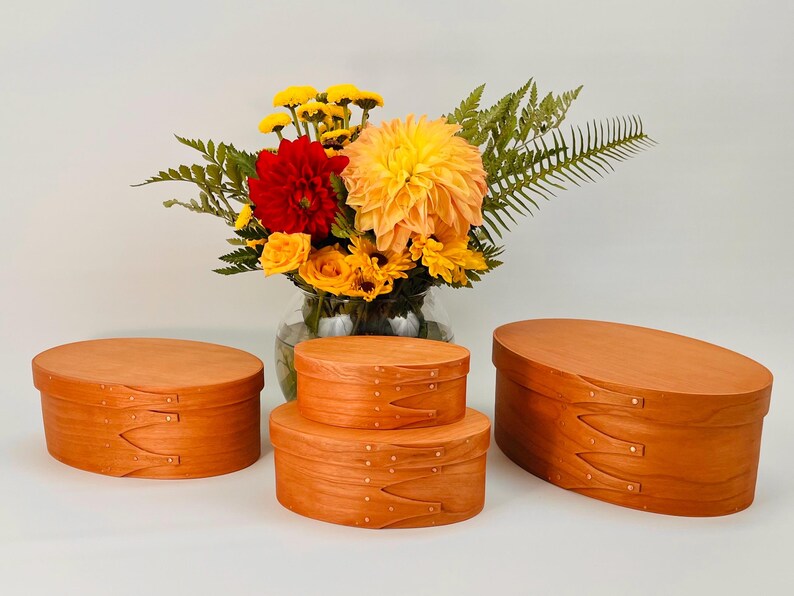 Shaker Oval Nesting Boxes,cherry Sizes 1,2,3 And4 Cherry - Etsy