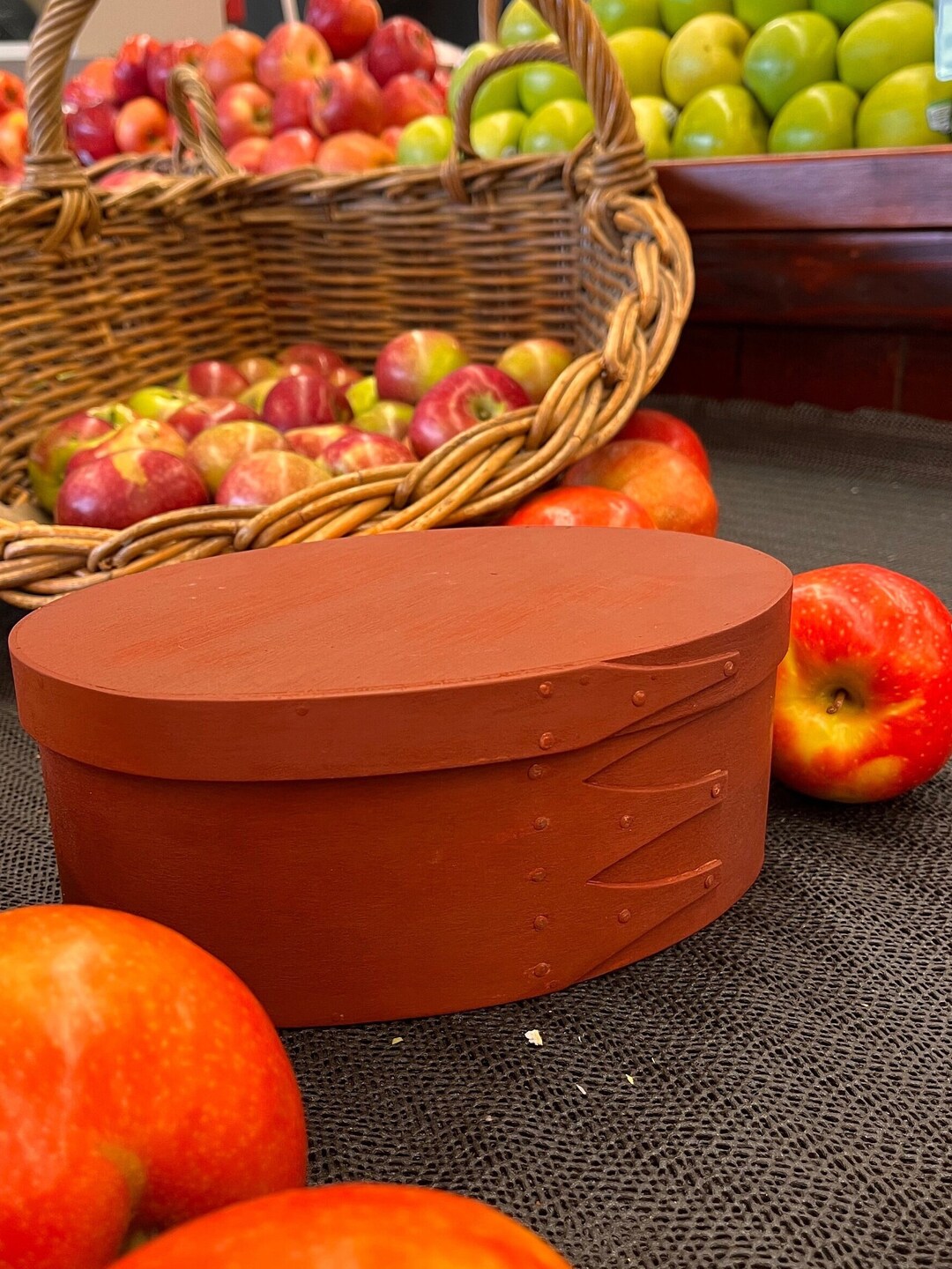 Shaker Red Oil Paint Nesting Box With Lid, Size 4, Handmade, Jewelry ...