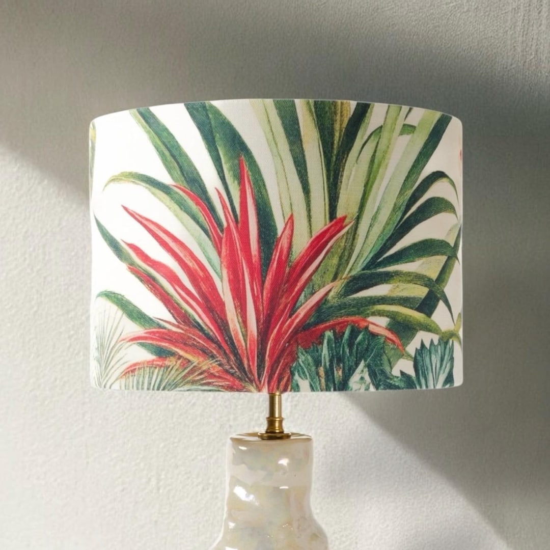 Tropical Leaf Lampshade, Botanical Jungle Lamp Shade, Green Foliage ...