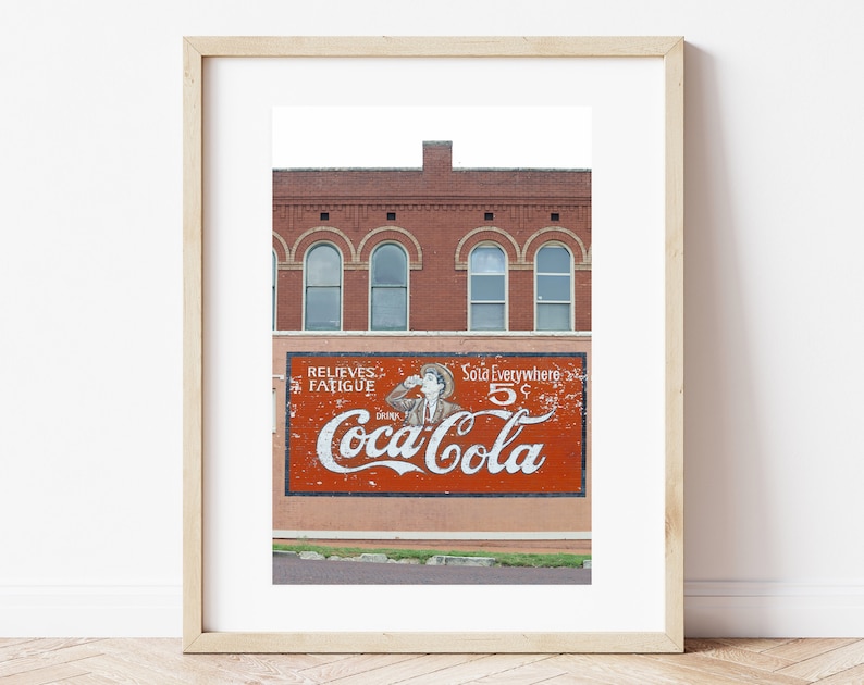 Coca Cola Sign | Vintage Coke | Coca Cola Ghost Sign | Rustic Kitchen ...