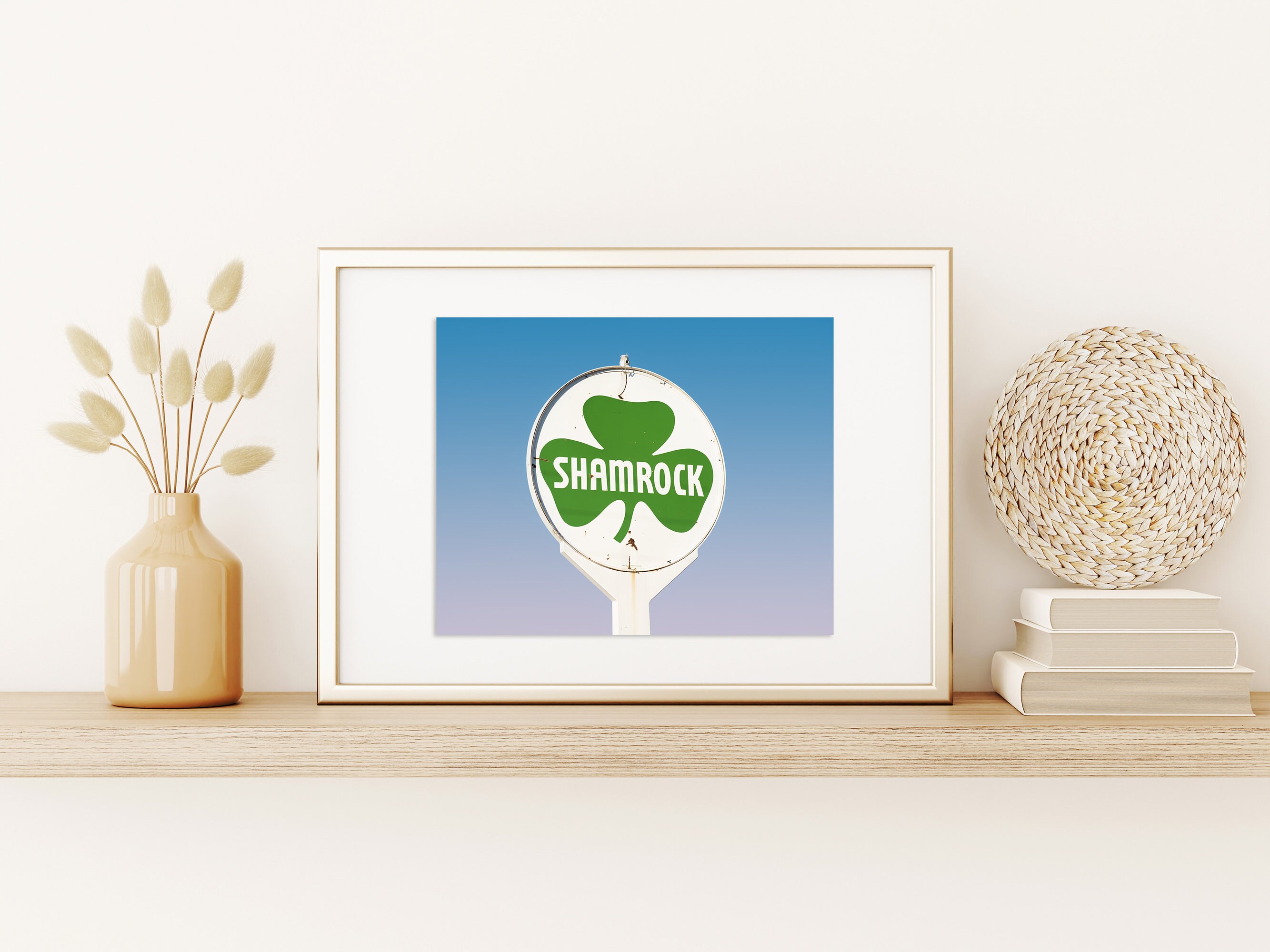 Shamrock Sign Print Vintage Shamrock Sign Old Gas Sign Oklahoma Print ...