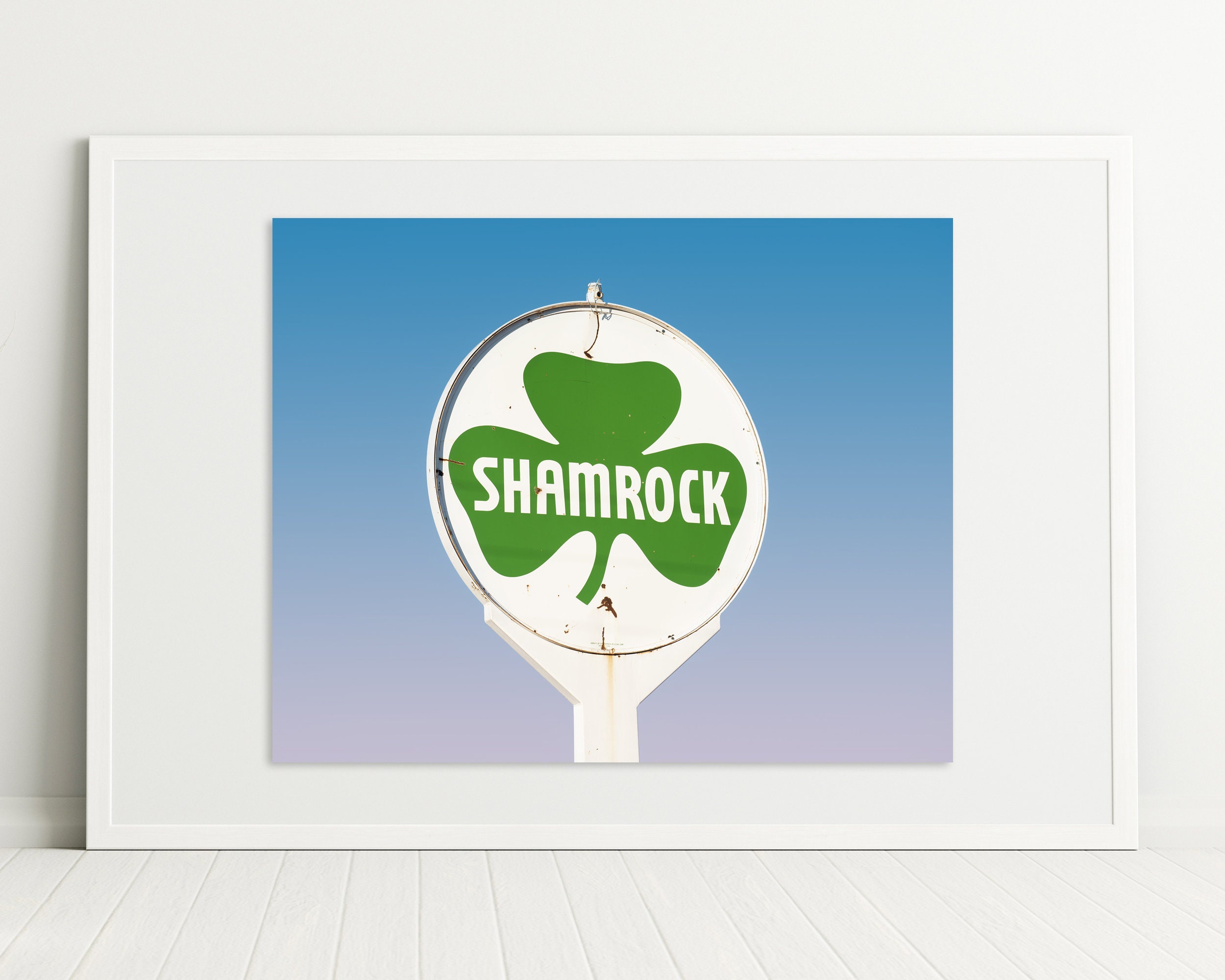 Shamrock Sign Print | Vintage Shamrock Sign | Old Gas Sign | Oklahoma ...