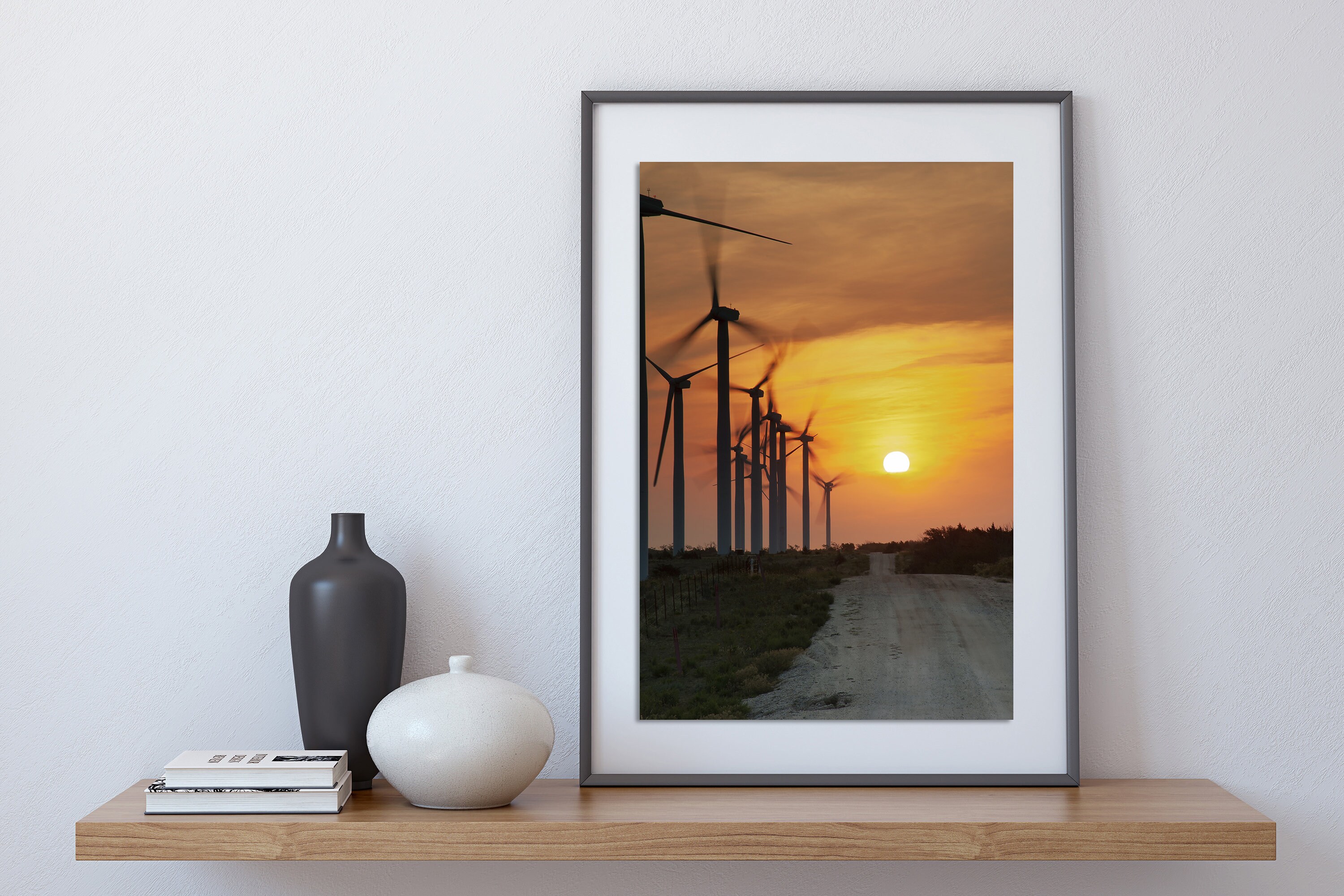 Wind Turbine Print | Wind Energy Print | Turbine Sunset | Wind Energy ...