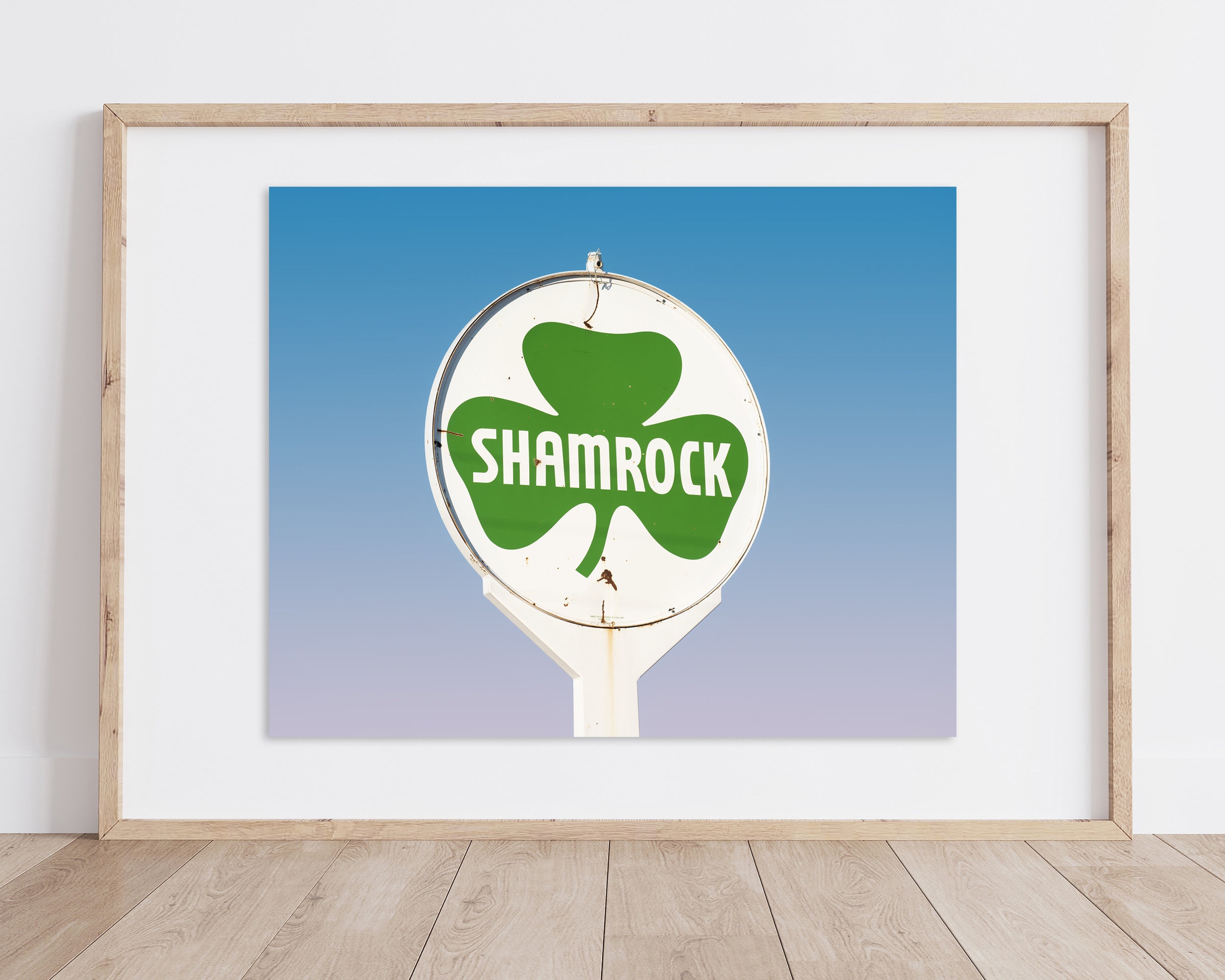 Shamrock Sign Print Vintage Shamrock Sign Old Gas Sign Oklahoma Print ...