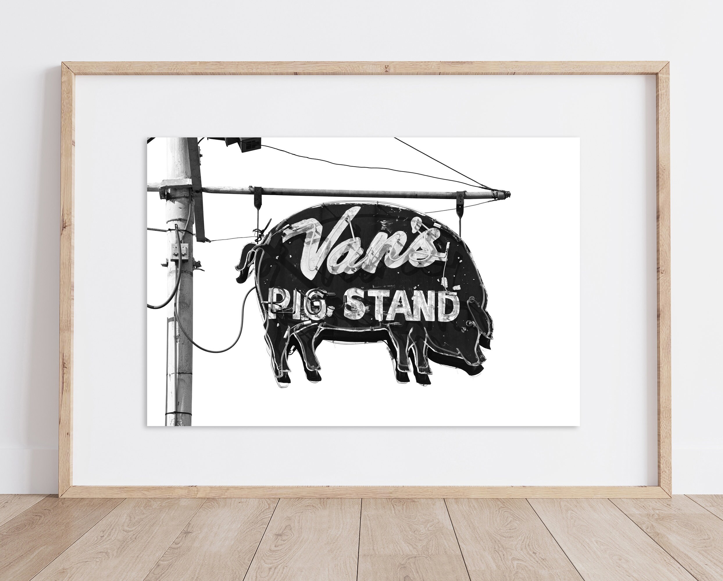 Van's Pig Stand BBQ Sign Print: Vintage Kitchen Wall Decor - Etsy
