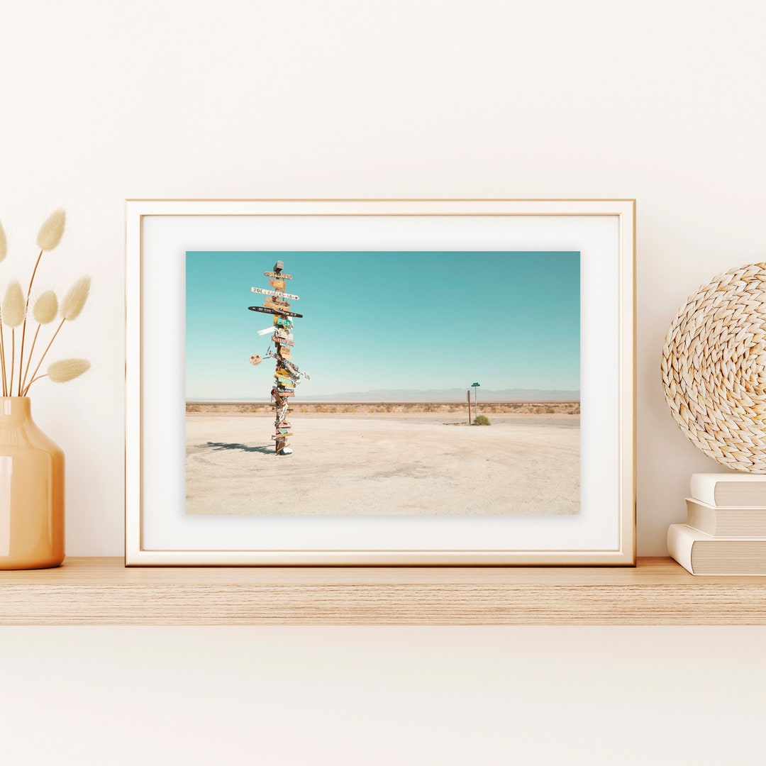 Desert Signpost Print | Isolated Desert Sign | Desolate Desert Road ...