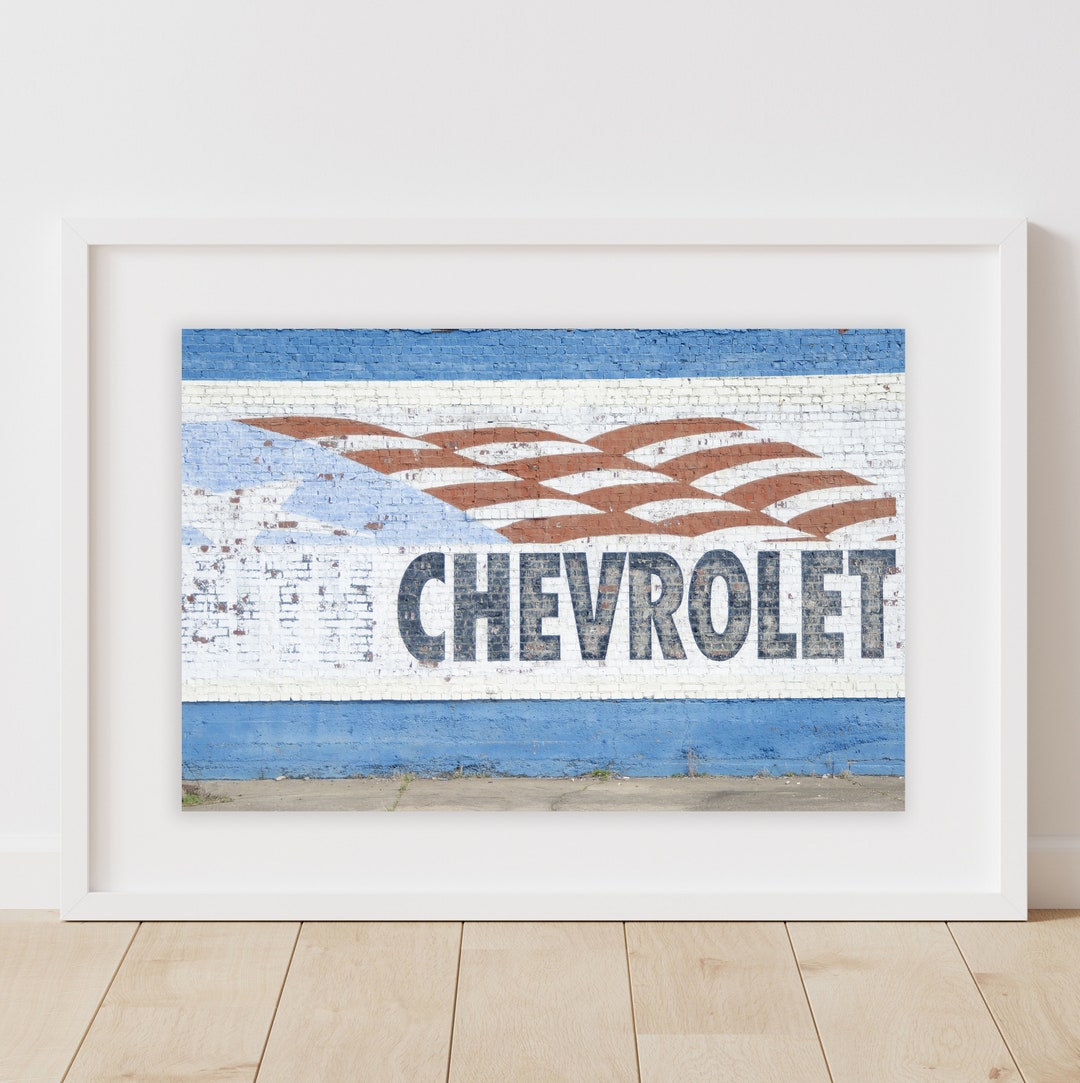 Chevrolet Print | Vintage Chevrolet Sign | Brick Advertisement ...
